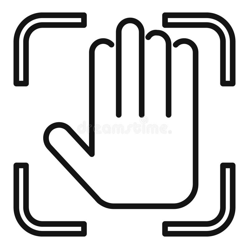 Palm Verification Icon Outline Vector. Bio Smart Scan Stock ...