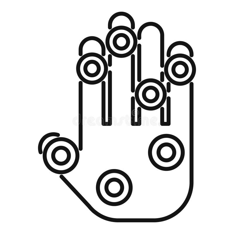 Palm Verification Icon Outline Vector. Scanner Security Stock ...