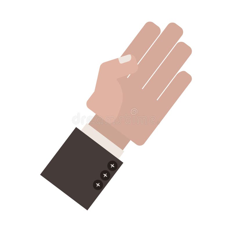 Palm View of Side Hand with Formal Suit Sleeve Stock Vector ...
