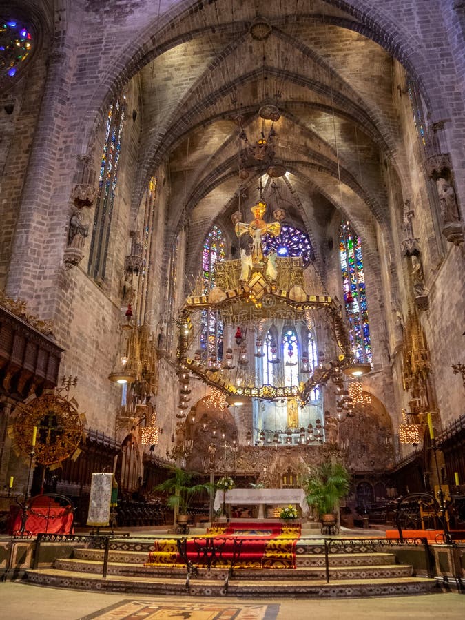 Palma Cathedral high altar editorial photography. Image of christianity ...