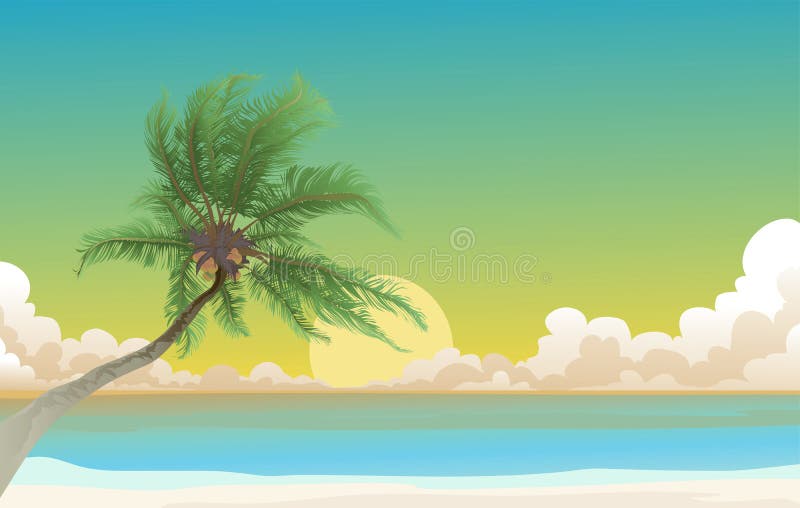 Palma de coco ilustración del vector. Ilustración de vacaciones - 22820372