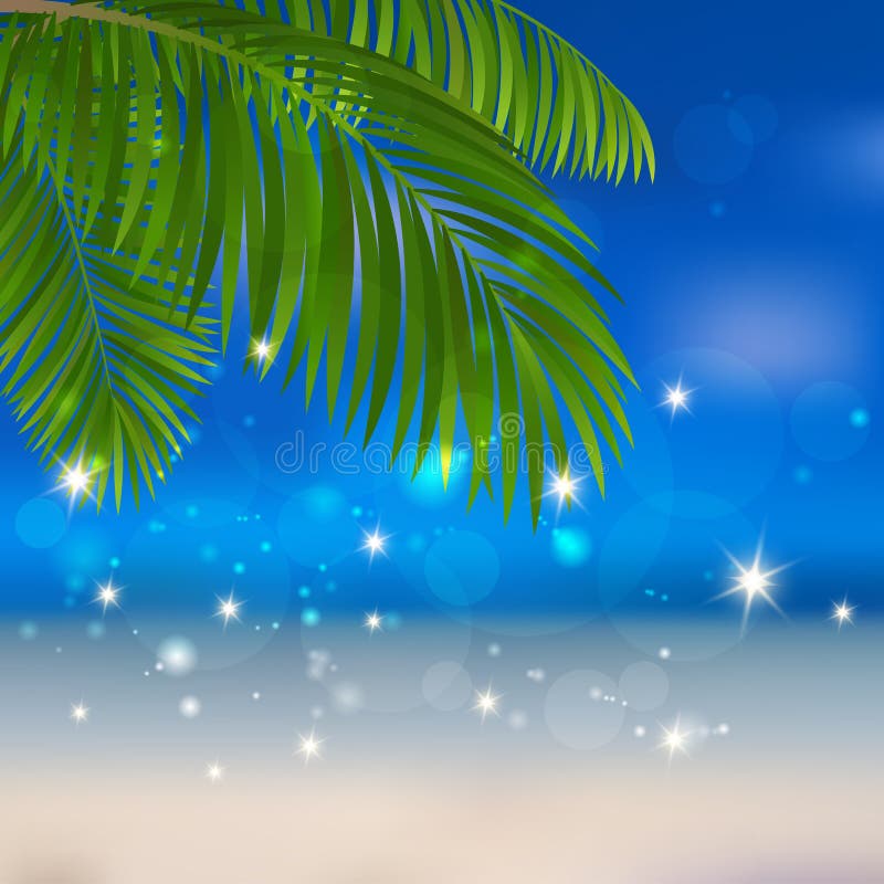 Palma del arena de mar ilustración del vector. Ilustración de paisaje ...