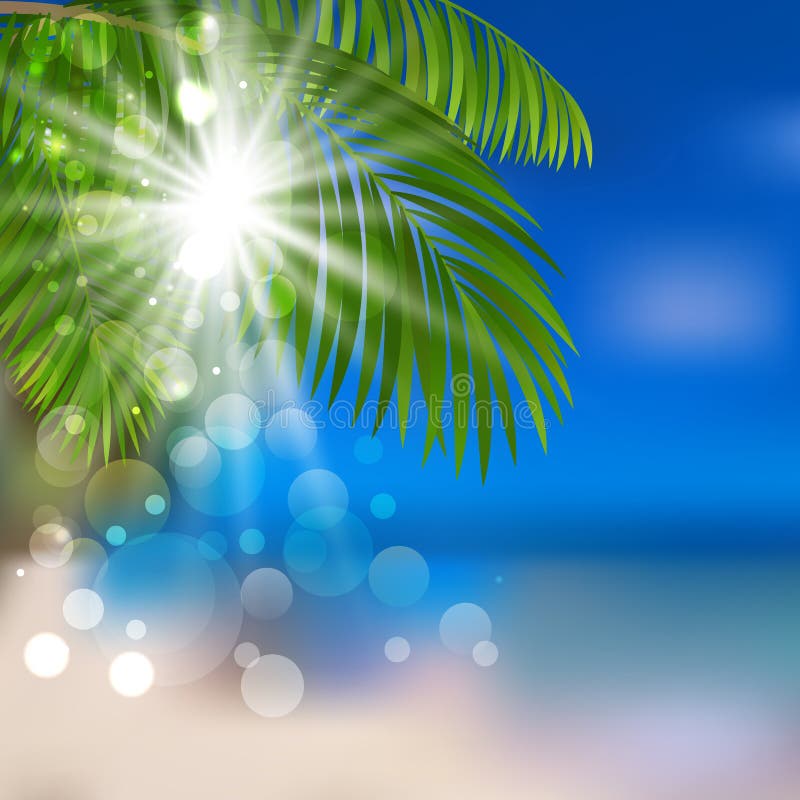 Palma del arena de mar ilustración del vector. Ilustración de viga ...