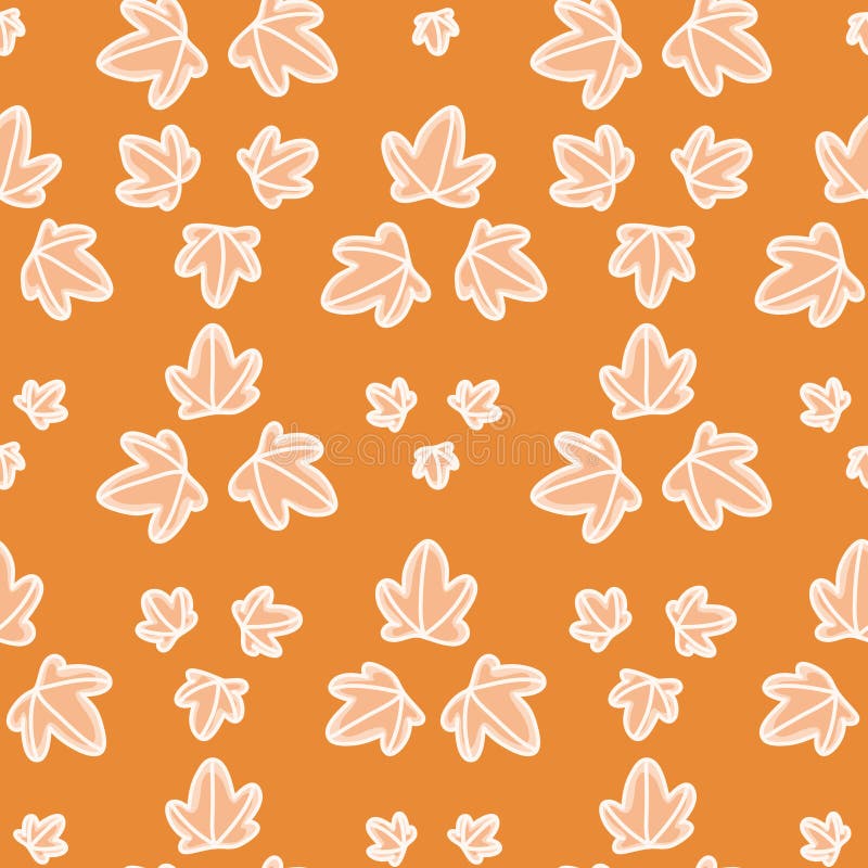 Orange Palmate Leaf Seamless Vector Pattern Stock Vector - Illustration ...