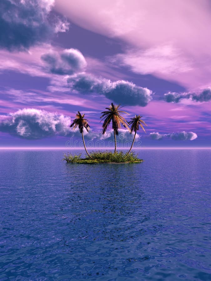 Palmen-Insel stockfoto. Bild von himmel, meer, ozean, abbildung - 5418116