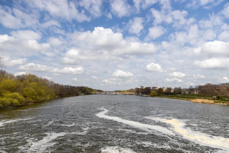 The Palmengarten Weir in Leipzig with Its River Course and Artificial ...