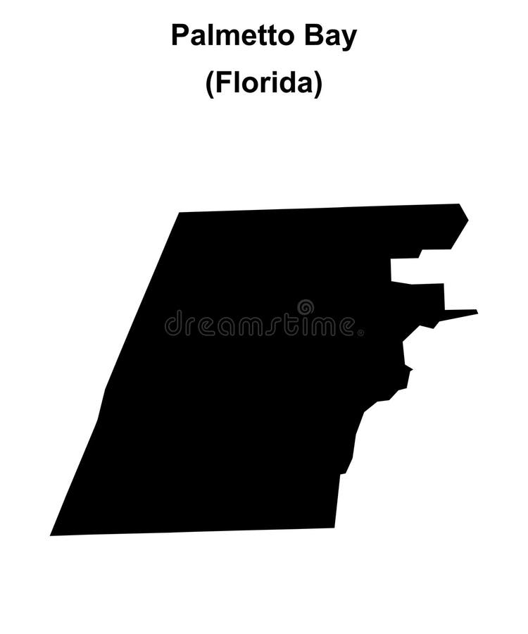 Palmetto Bay outline map stock vector. Illustration of region - 357255371