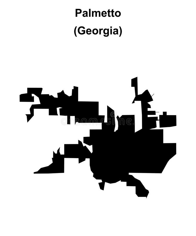 Palmetto outline map stock illustration. Illustration of city - 387024777