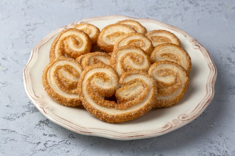 Palmiers or Elephant Ears, Puff Pastry Cookies Stock Photo - Image of ...