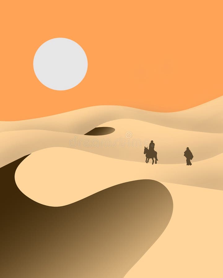 Palmira Desert in Ecuador, Digital Illustration Stock Illustration ...