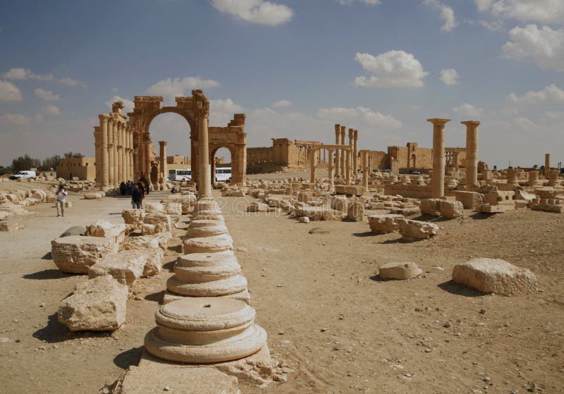 Palmira, Siria. Elementos Arquitectónicos. Foto de archivo - Imagen de ...