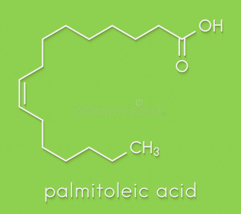 Palmitoleic Acid Omega-7 Fatty Acid Molecule. Skeletal Formula. Stock ...