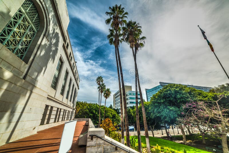 Palms in Downtown Los Angeles Editorial Photography - Image of american ...