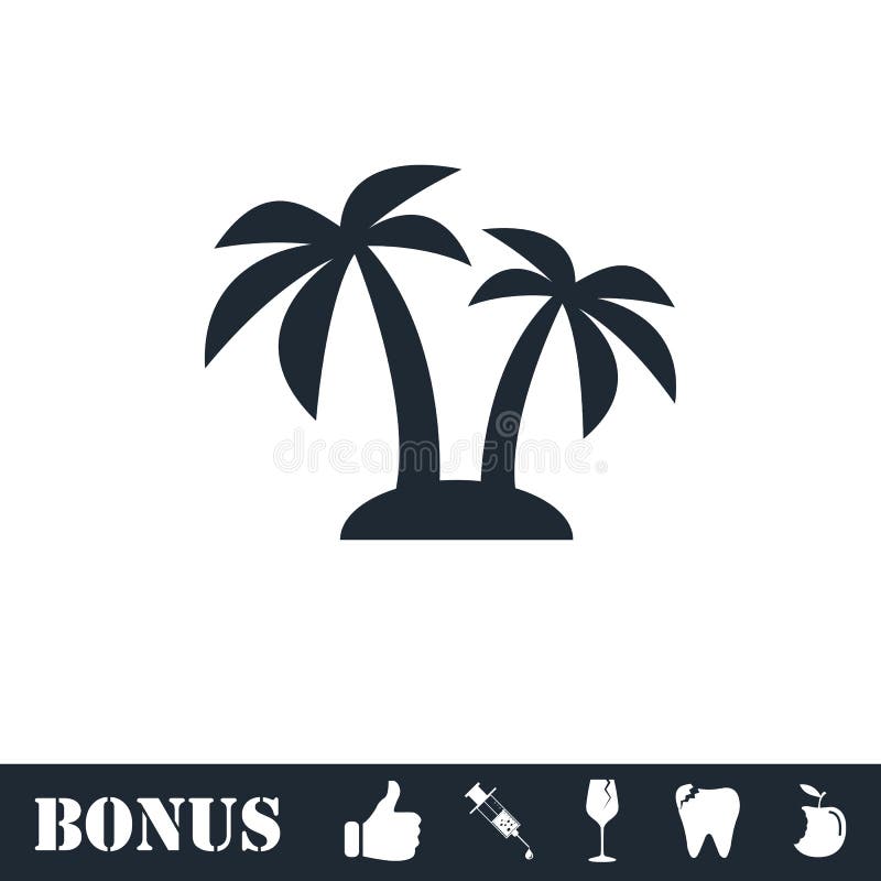 Palms icon flat stock vector. Illustration of label - 151749430