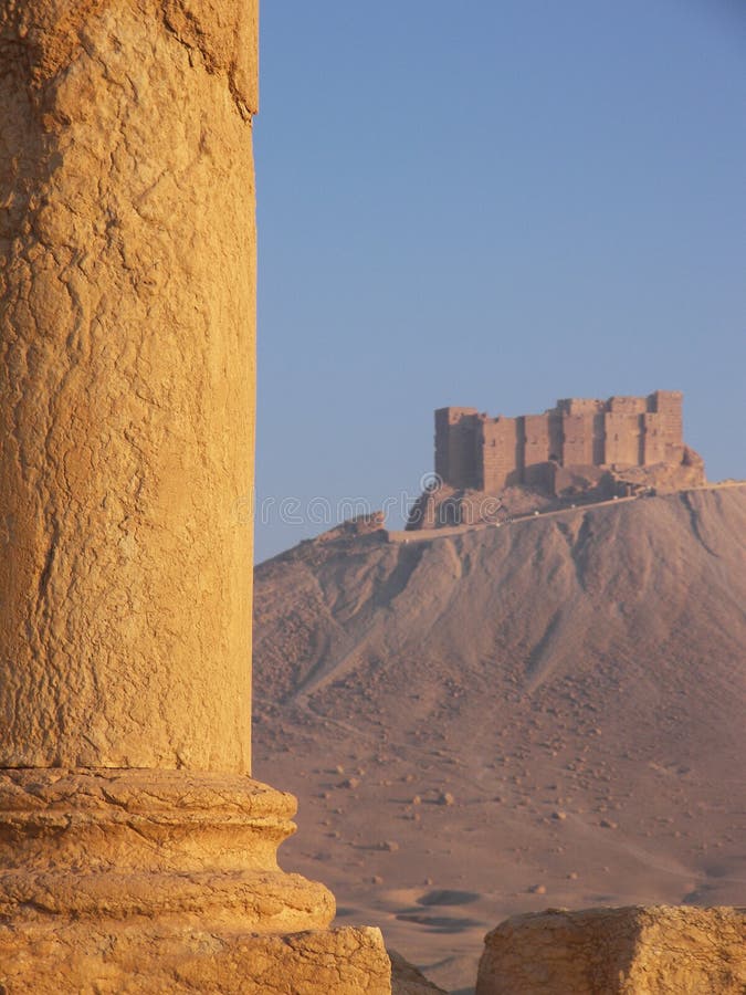 Palmyra Desert Ruins Arab Fort Syria Stock Image - Image of built ...
