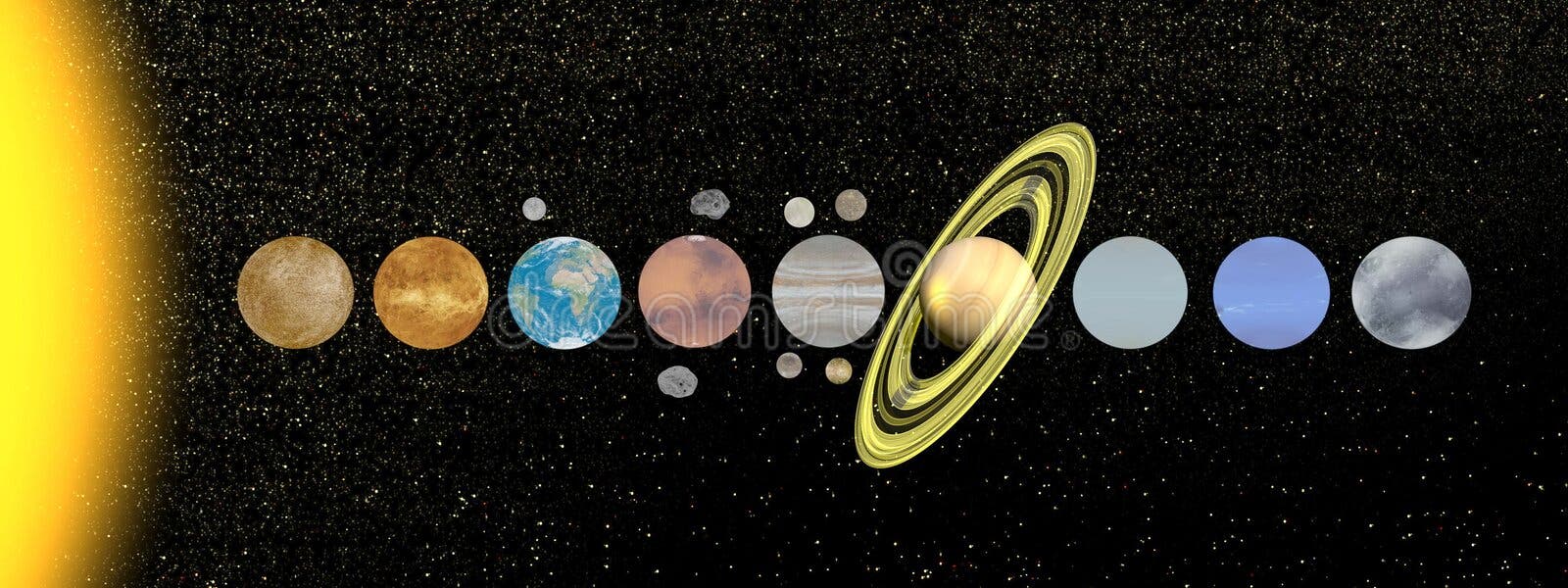 Solar System Planets - 3D Render Stock Illustration - Illustration of ...