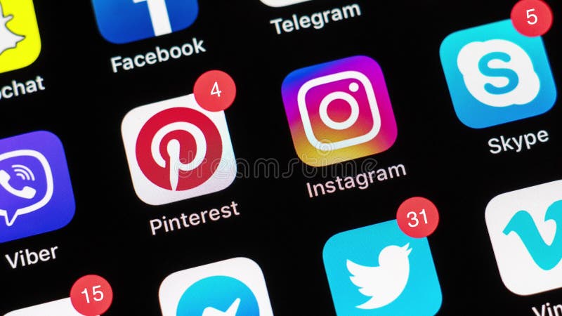 Apple IPhone X with Icons and Different Counters of Social Media ... Apple IPhone X with Icons and Different Counters of Social Media ...