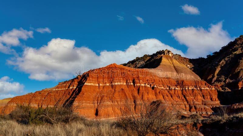Palo Duro Canyon Texas Red Cliff with Cloudy Sky Stock Photo - Image of ...