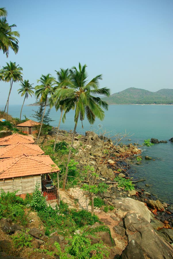 Palolem Beach lagoon, Goa stock image. Image of rock - 29773871