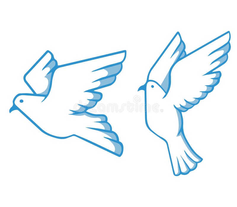 Paloma blanca azul ilustración del vector. Ilustración de cubo - 62916438