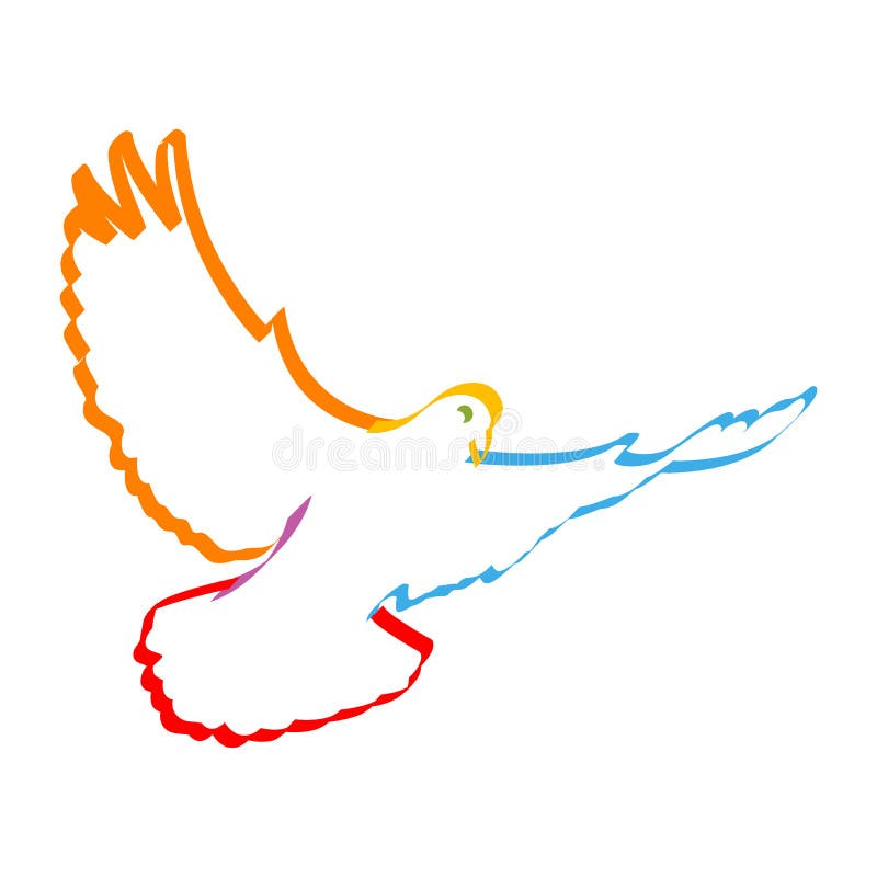 Paloma colorida stock de ilustración. Ilustración de santo - 16716151