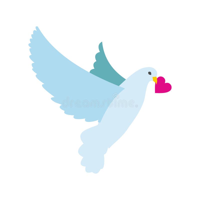 Paloma Con El Icono Del Corazón Stock de ilustración - Ilustración de ...