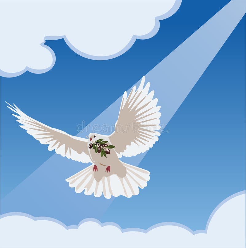 Paloma Con La Rama De Olivo Stock de ilustración - Ilustración de ...