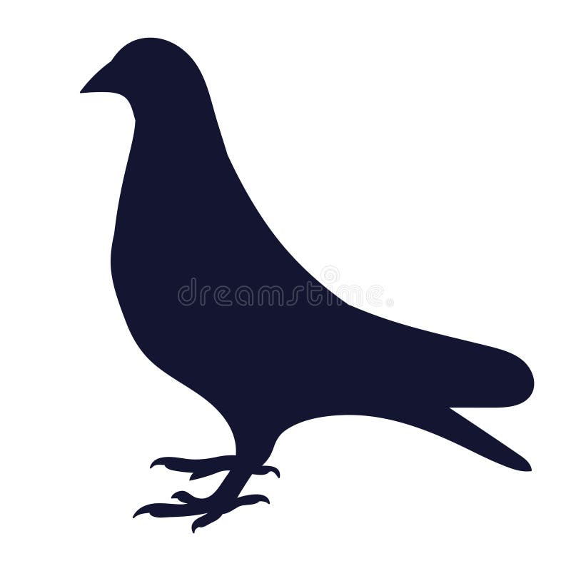 Paloma De Silueta En Vector De Fondo Blanco Ilustración del Vector ...