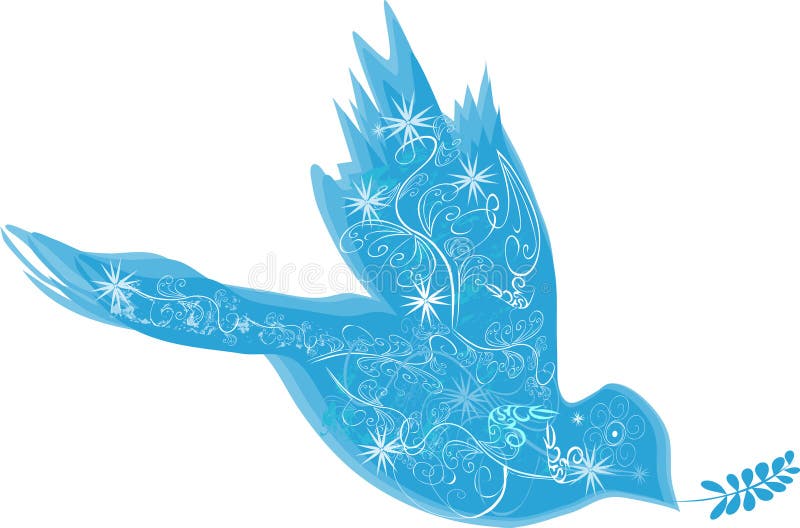 Paloma en fondo azul ilustración del vector. Ilustración de carta - 4488661