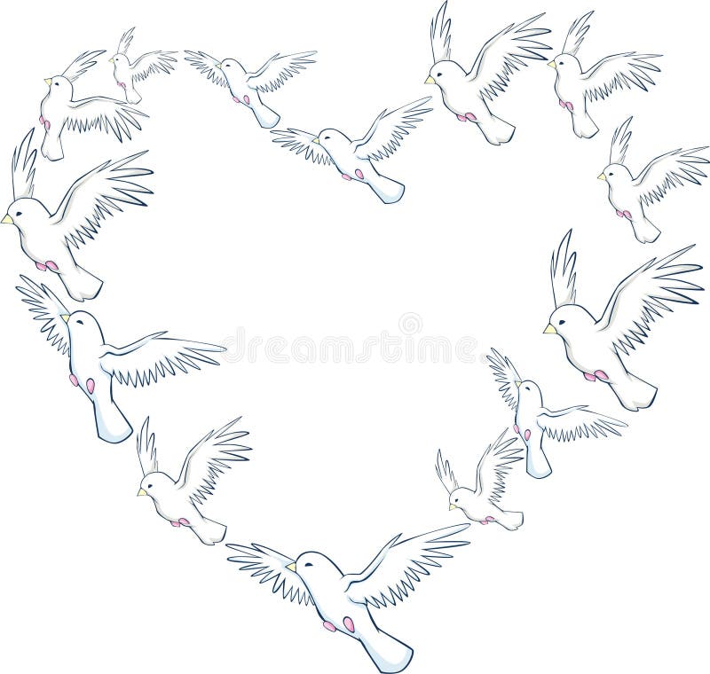 Paloma del corazón ilustración del vector. Ilustración de animales ...