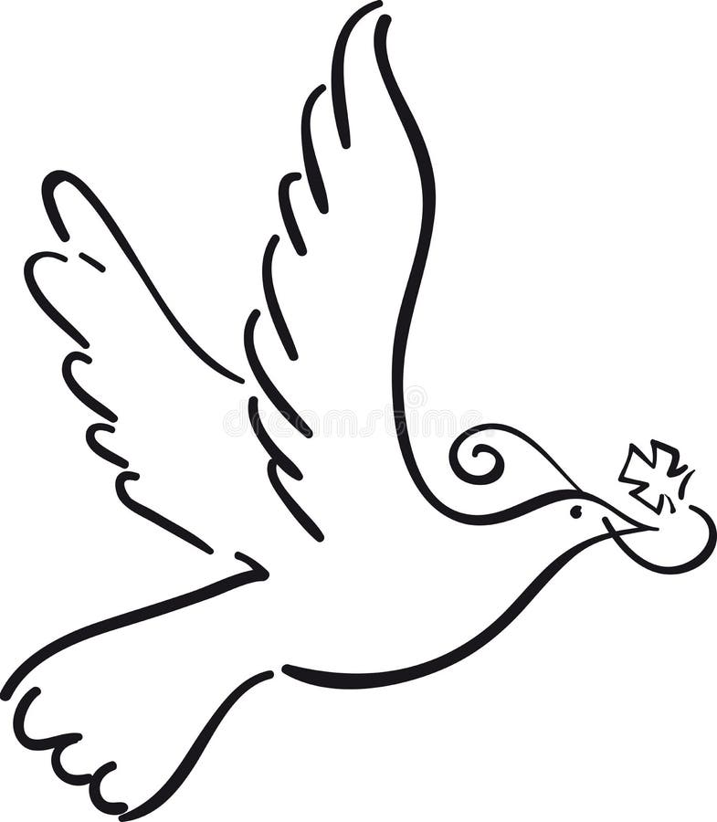 Paloma Símbolo De La Paz Silueta Negra Del Vector Ilustración del ...