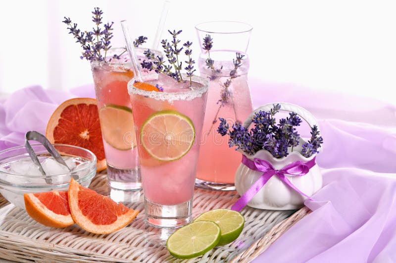 Refreshing Cocktail Lavender Paloma Stock Photo - Image of festivity ...
