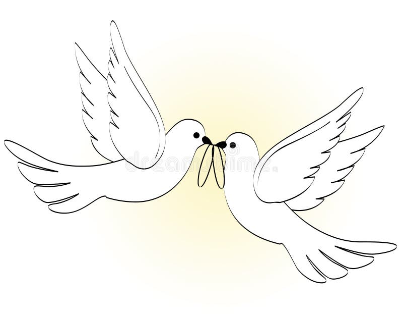 Palomas de boda ilustración del vector. Ilustración de joya - 8043542