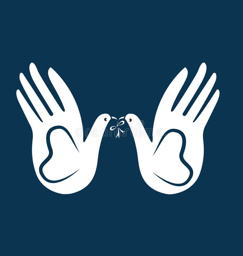 Palomas Hechas De Diseño Creativo De Las Manos Ilustración del Vector ...
