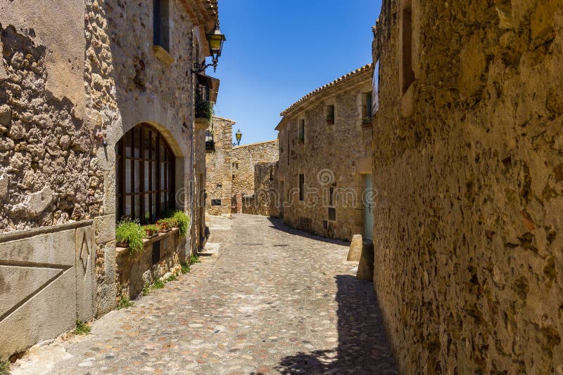 Pals Medieval Town In Catalonia, Spain Stock Image - Image of rustic ...
