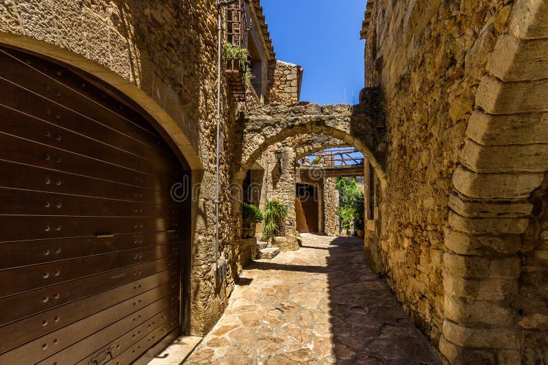 Pals Medieval Town in Catalonia, Spain Stock Image - Image of rural ...