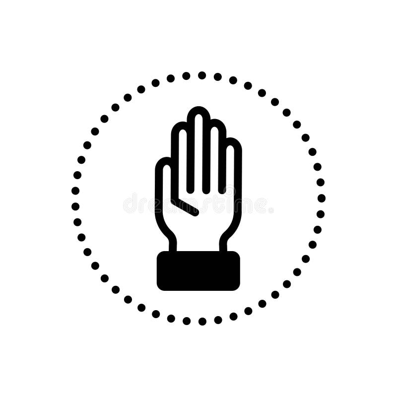 Black Solid Icon for Pam, Hand and Stop Stock Vector - Illustration of ...