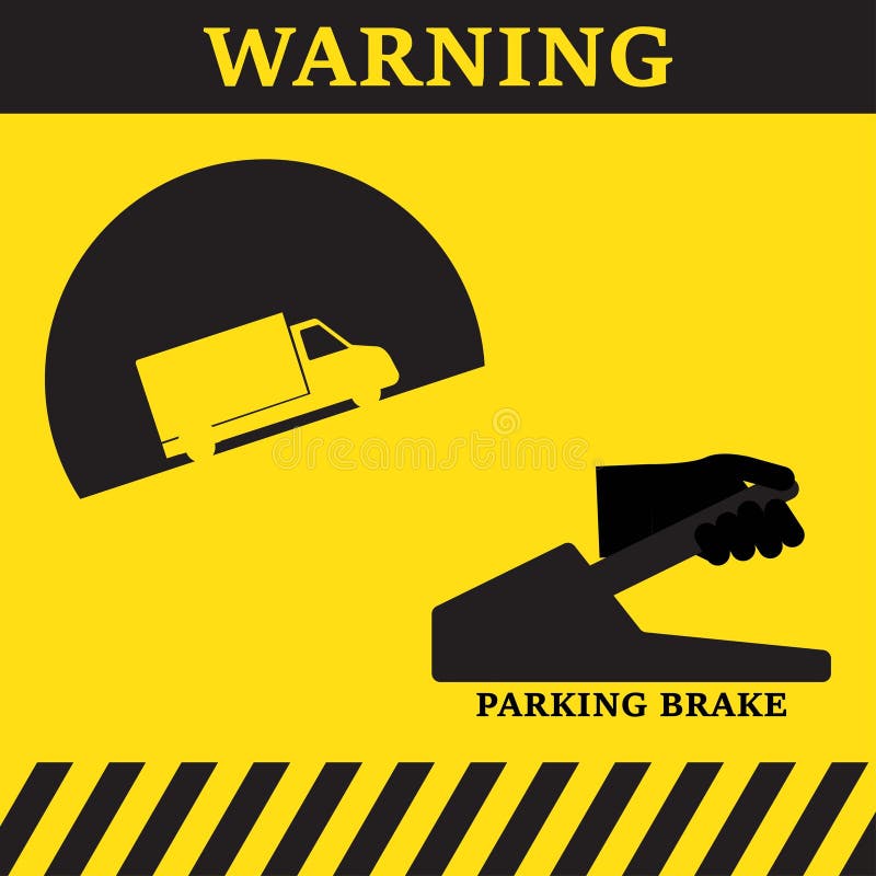 Parking Brake Symbol with Van and Hand on Brake Stock Illustration ...