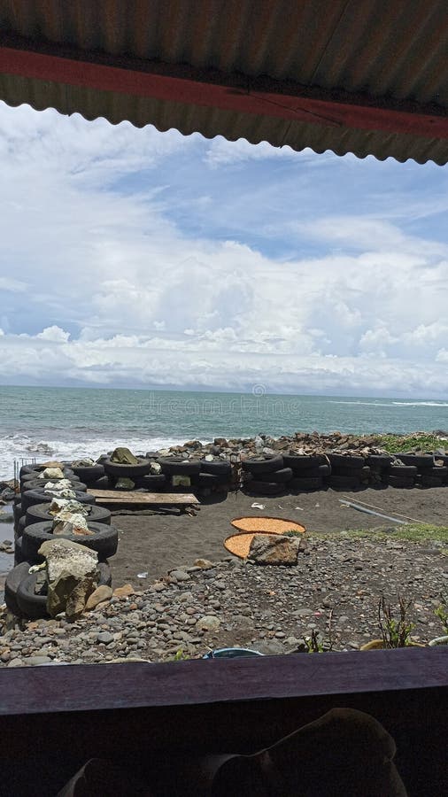 Pamayang tasikmalaya beach editorial stock image. Image of pamayang ...