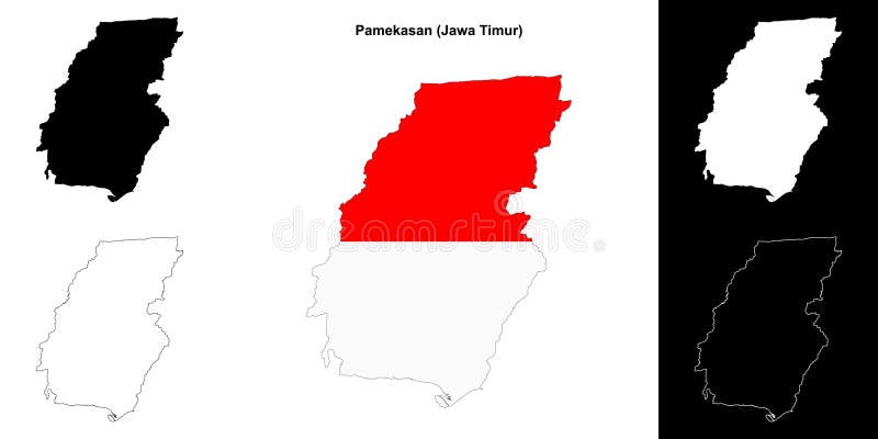Pamekasan Outline Map Stock Illustrations – 1 Pamekasan Outline Map ...