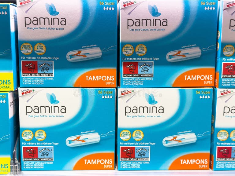 Pamina Tampons Packaging Display in a Store Editorial Stock Image ...