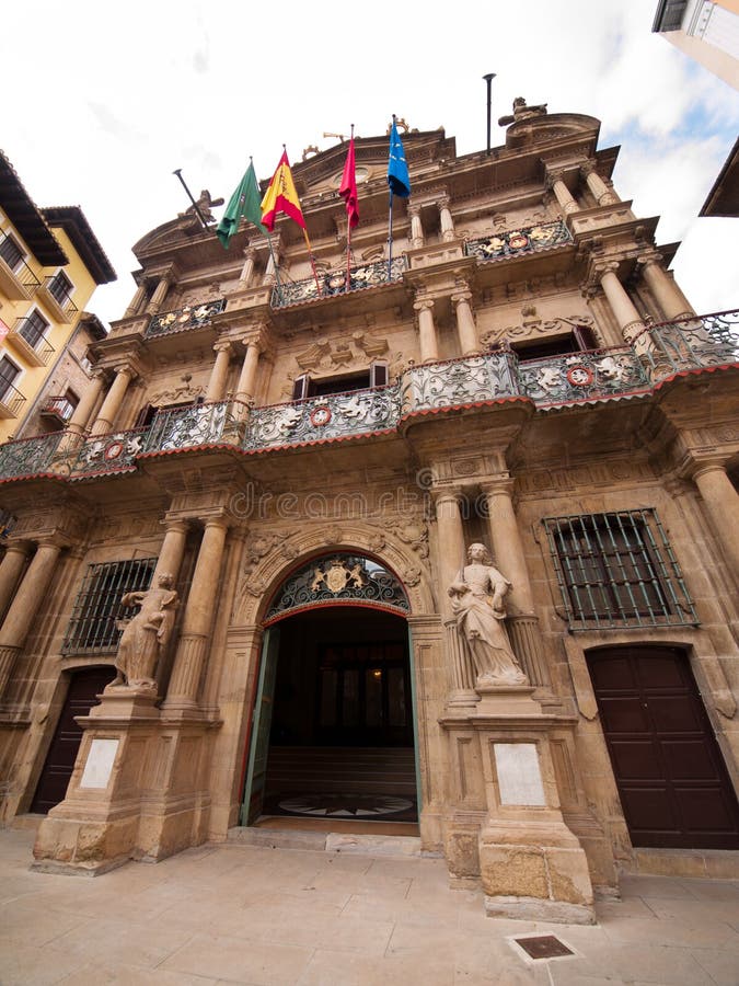 Pamplona City Hall, Navarra, Spain Stock Photo - Image of pamplona ...