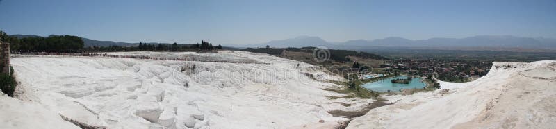 .Pamukale in Turkey with Panoramic Views of Salt Pools Stock Image ...