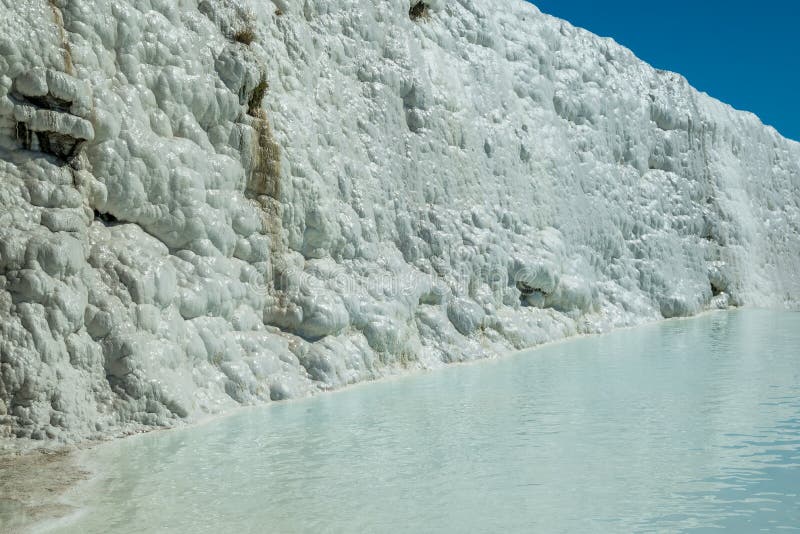 Pamukkale, Natural Pool with Blue Water, Turkey Stock Image - Image of ...