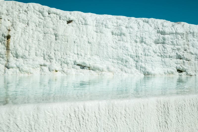 Pamukkale, Natural Pool with Blue Water, Turkey Stock Photo - Image of ...