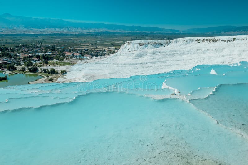 Pamukkale, Natural Pool with Blue Water, Turkey Stock Photo - Image of ...