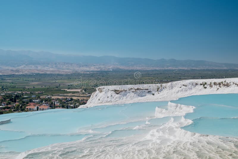 Pamukkale, Natural Pool with Blue Water, Turkey Stock Image - Image of ...