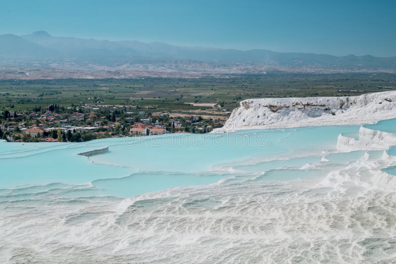 Pamukkale, Natural Pool with Blue Water, Turkey Stock Photo - Image of ...