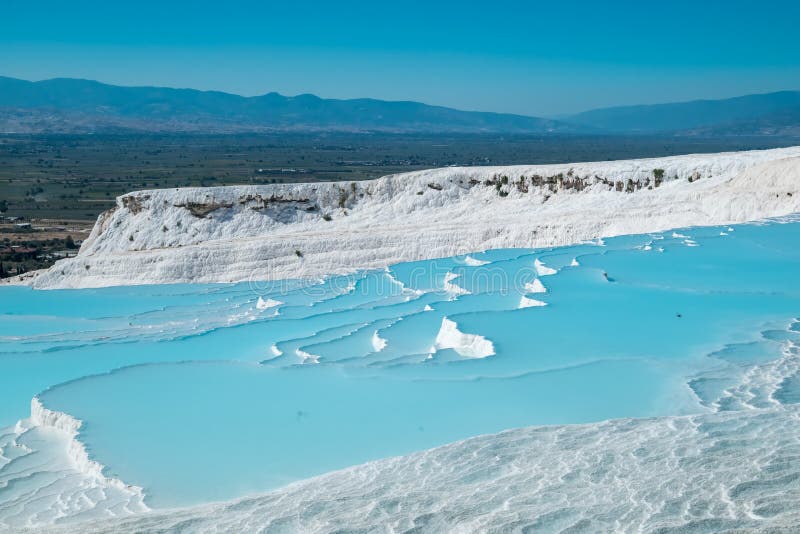 Pamukkale, Natural Pool with Blue Water, Turkey Stock Photo - Image of ...