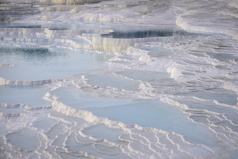 Snow White Rock Formation in Pamukkale Stock Image - Image of springs ...